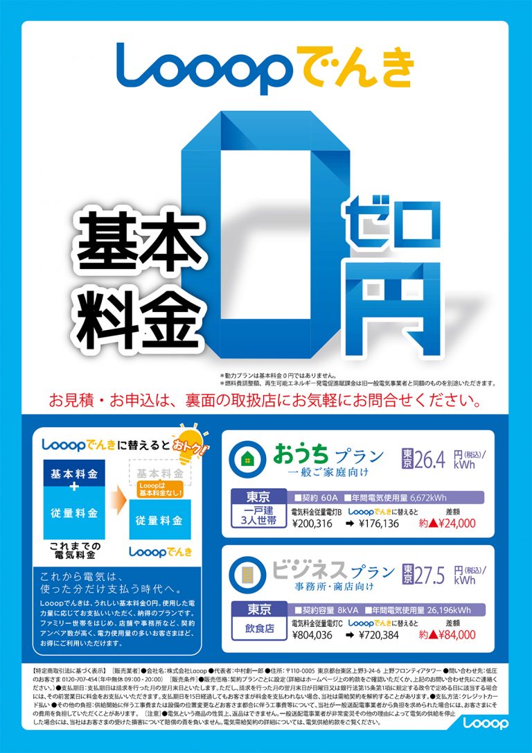 新電力（Looopでんき） - 株式会社セラウェーブ